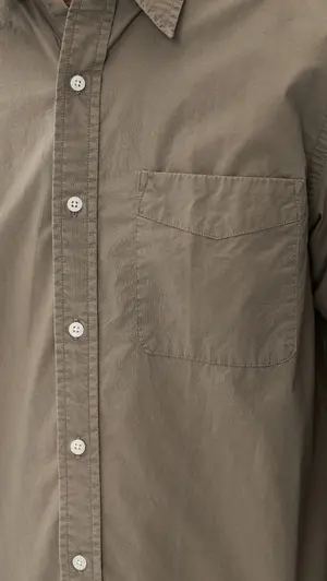 Madewell Long Sleeve Poplin Shirt - Dark Driftwood