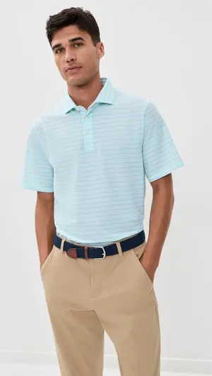 Rlx Ralph Lauren Thin Multi Stripe Tour Pique Polo