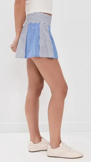 ROWING BLAZERS Mini Mixed Stripe Pleated Skirt