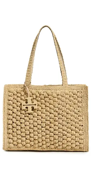 Tory Burch Ella Hand Crochet Small Tote Bag - Natural