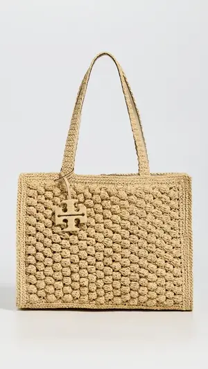 Tory Burch Ella Hand Crochet Small Tote Bag - Natural