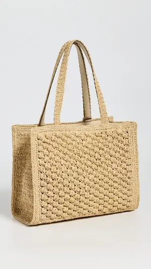 Tory Burch Ella Hand Crochet Small Tote Bag - Natural