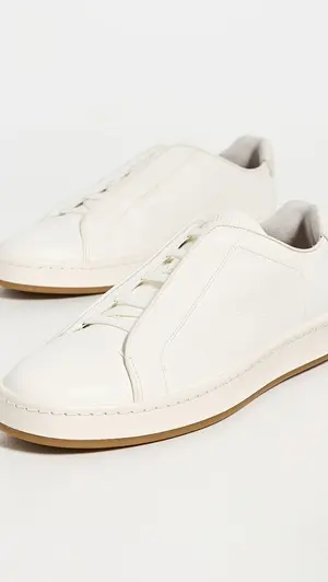 Allen Edmonds Banks Leather Slip-on Sneakers - White