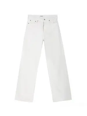 AGOLDE Wide Leg Arc Jeans In Chalk - White