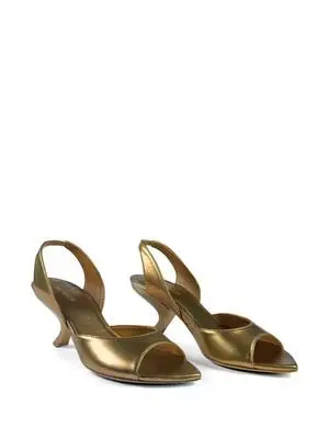 VIC MATIE Open-toe Leather Slingback Sandals