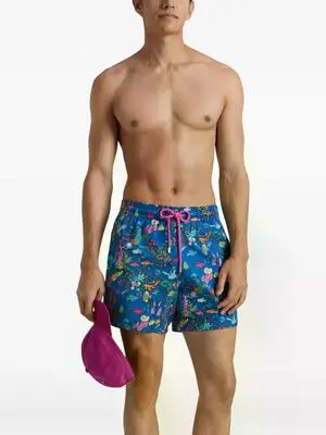Vilebrequin Aquarium Graphic Print Swim Shorts - Blue