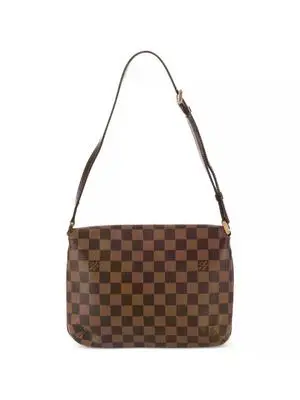 LOUIS VUITTON Damier Ebene Musette Tango Shoulder Bag - Brown