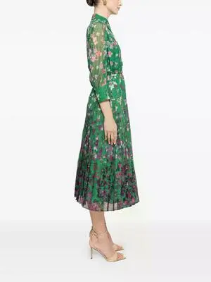 NISSA Printed Pleated Midi Dress
