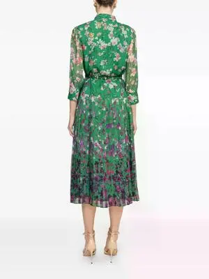 NISSA Printed Pleated Midi Dress