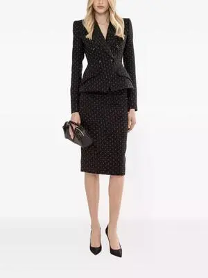 NISSA Zip-fastening Midi Skirt - Black