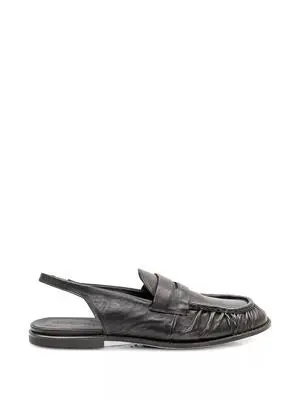 DUCANERO Penny-strap Leather Slingback Pumps