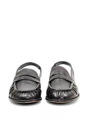 DUCANERO Penny-strap Leather Slingback Pumps