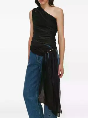 Aje Asymmetric Drape One-shoulder Top