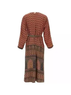 PICUS VIRIDIS Abstract-motif Reversible Kimono Dress