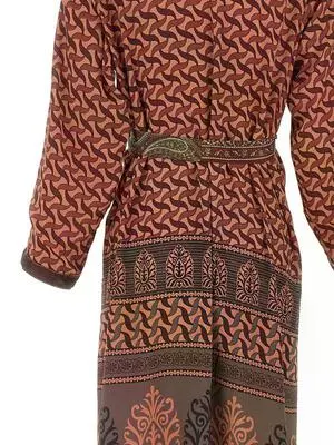 PICUS VIRIDIS Abstract-motif Reversible Kimono Dress