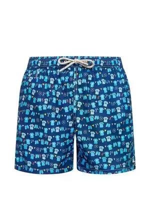 MC2 SAINT BARTH Printed Swim Shorts - Blue
