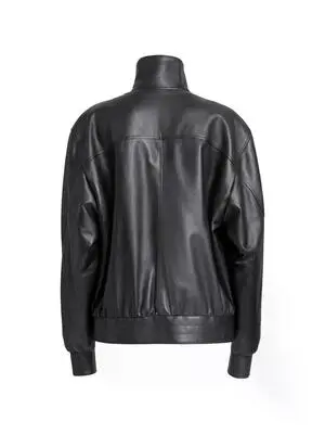 Elie Saab Leather High-neck Jacket