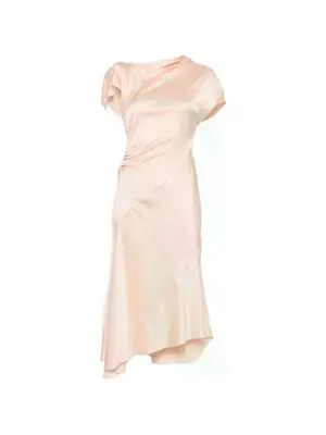 Victoria Beckham Asymmetric Draped Dress - Pink