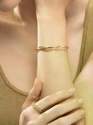 ANANYA Sapphire Scatter Bangle Bracelet In 18k Rose Gold