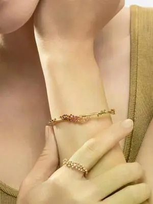 ANANYA Sapphire Scatter Bangle Bracelet In 18k Rose Gold