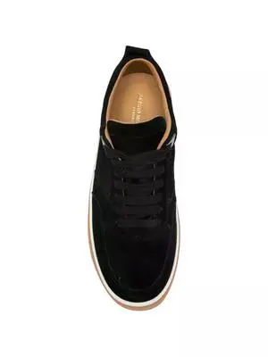 SERGIO MORETTI FIRENZE Perforated Lace-up Sneakers - Black