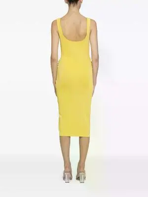 DES_PHEMMES Beaded-feather Midi Dress