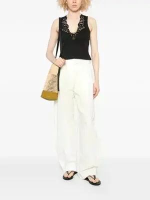 TWINSET Lace-trim Ribbed Top