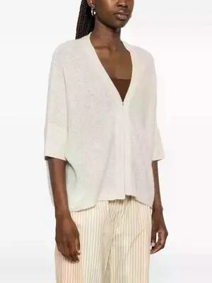 Hemisphere Bell-sleeve Cardigan - Neutrals