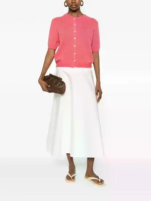 Hemisphere Button Short-sleeve Cardigan