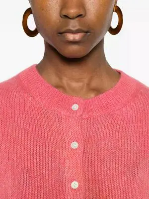 Hemisphere Button Short-sleeve Cardigan