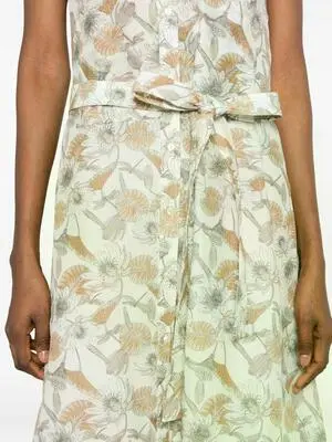 Hemisphere Floral-print Belted Midi Dress