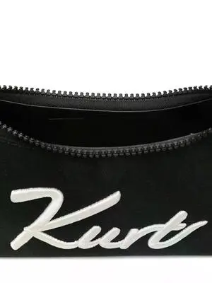 Kurt Geiger Embroidered Logo Shoulder Bag - Black