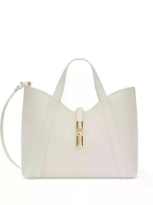 Furla Goccia Small Grained-leather Tote Bag - White