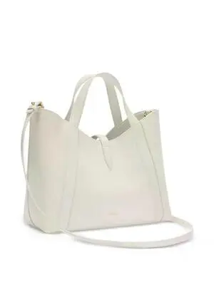 Furla Goccia Small Grained-leather Tote Bag - White