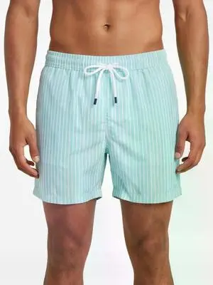 Fedeli Striped Swim Shorts - Blue