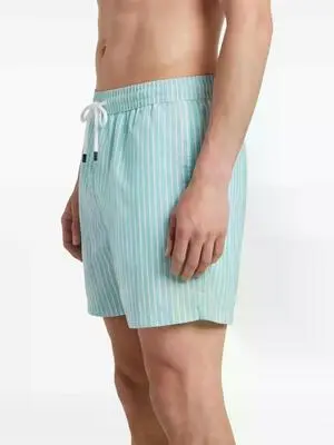 Fedeli Striped Swim Shorts - Blue