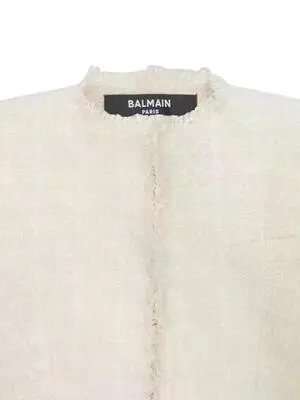 Balmain Tweed Cropped Jacket - Neutrals
