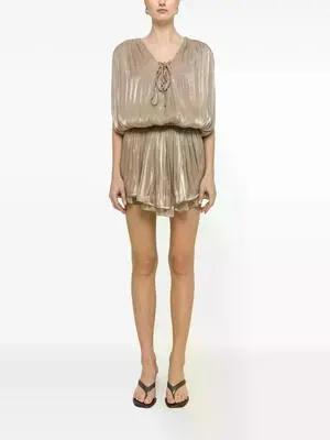 NISSA Pleated Mini Dress - Grey