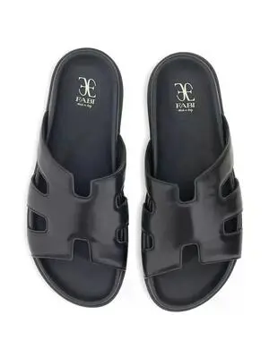 FABI Cut-out Strap Leather Sandals