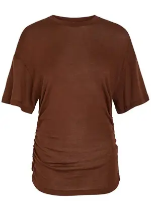 AKYN Ruched Fine-knit T-shirt