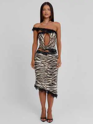 OUTCAST Melanie Zebra Midi Dress