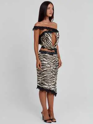 OUTCAST Melanie Zebra Midi Dress