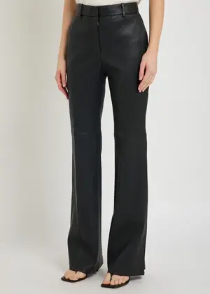 JOSEPH Tafira Leather Trousers - Black