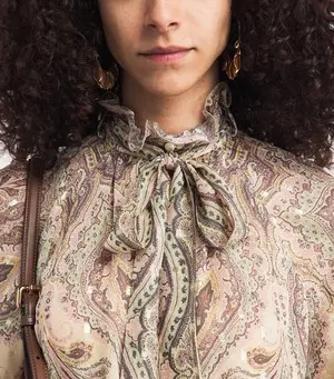 Etro Silk-blend Printed Blouse - Beige
