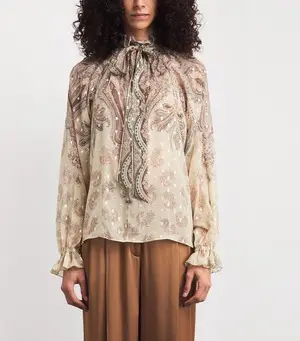 Etro Silk-blend Printed Blouse - Beige