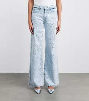 7 For All Mankind Embellished Lotta Flared Jeans