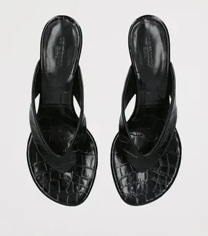 Le Monde Beryl Leather Micro Wedge Sandals 40 - Black