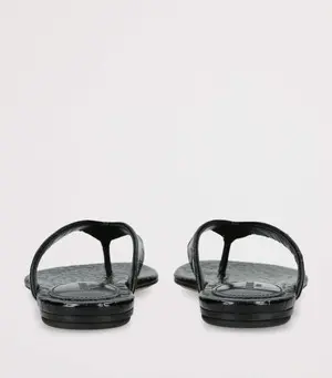 Le Monde Beryl Croc-effect Leather Sandals - Black
