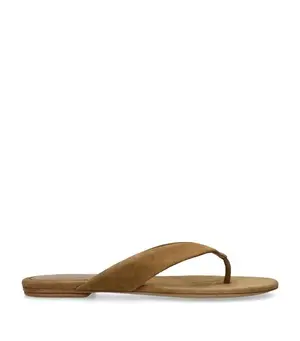Le Monde Beryl Suede Flip Flops - Brown