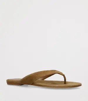 Le Monde Beryl Suede Flip Flops - Brown